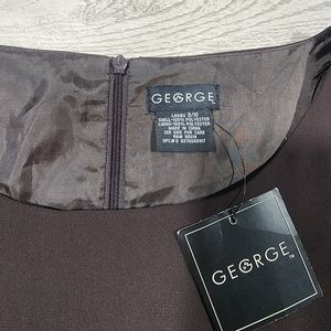 George | Dresses | Nwt George Elegant Chiffon Midi Dress Brown | Poshmark